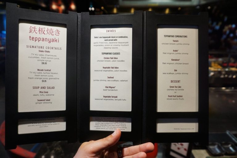 Teppanyaki Menus | EatSleepCruise.com