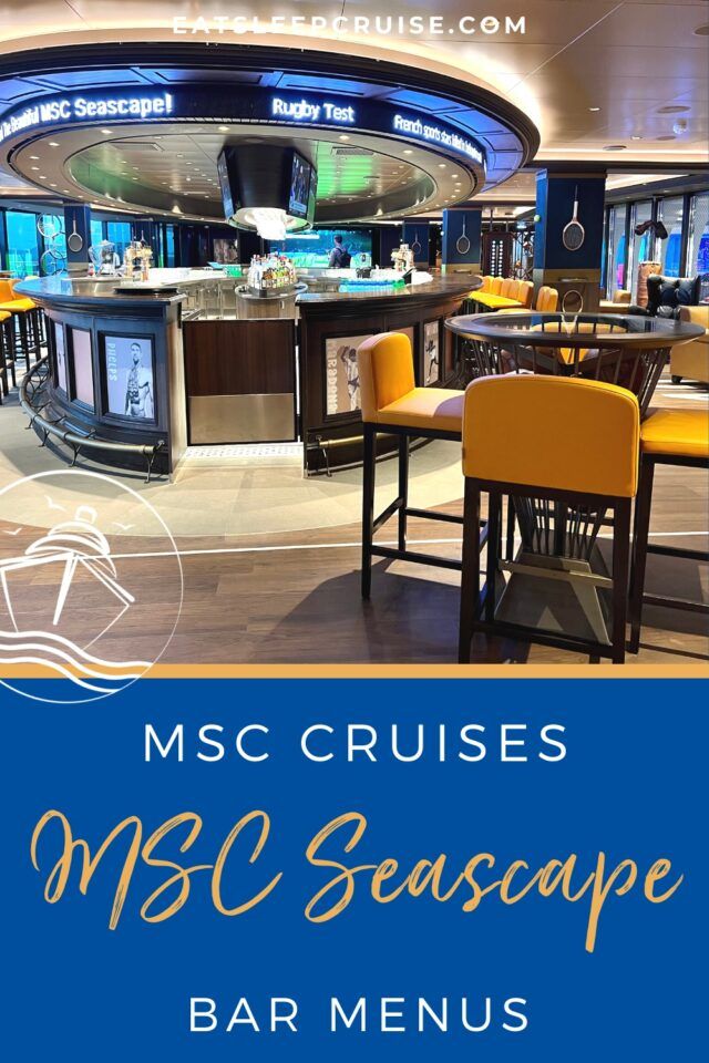 MSC Seascape Bar Guide With Menus
