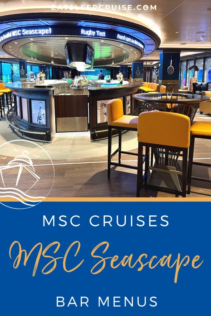 MSC Seascape Bar Guide With Menus