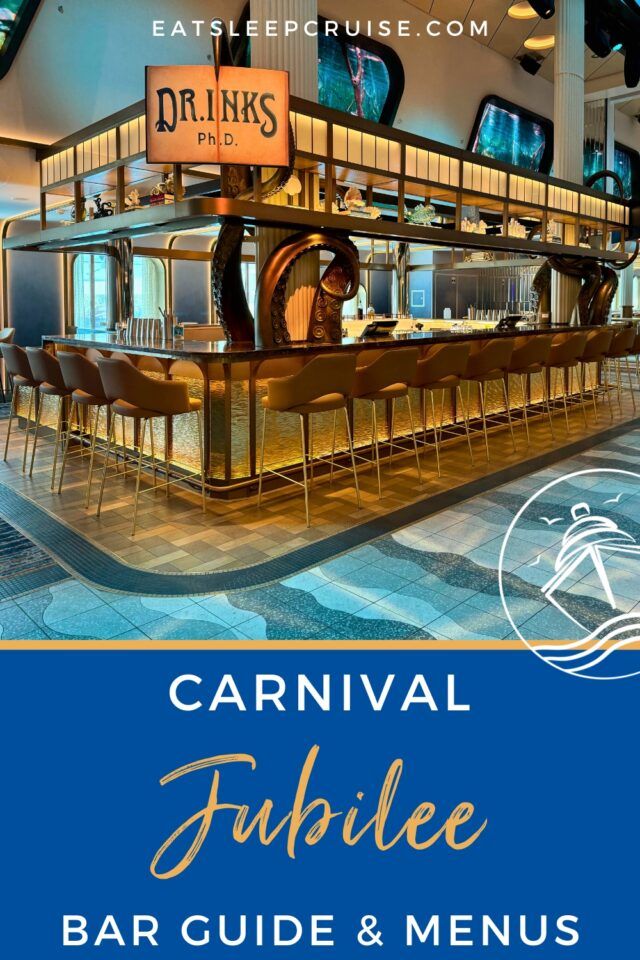 Carnival Jubilee Bars Guide With Menus and Drink Prices