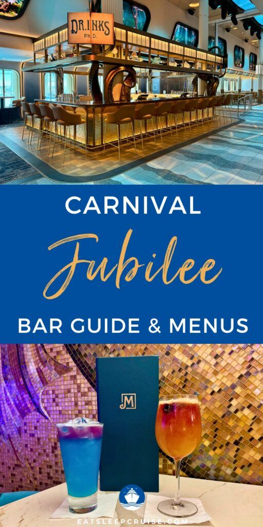 Carnival Jubilee Bars Guide With Menus and Drink Prices